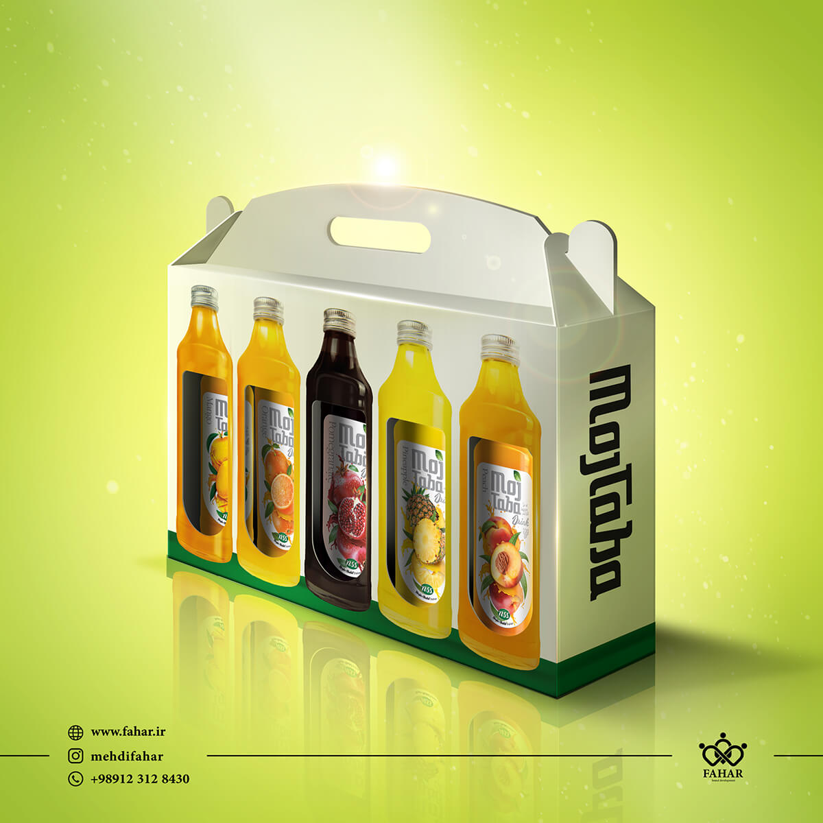 Mojtaba juice gift box packaging design – FAHAR STUDIO