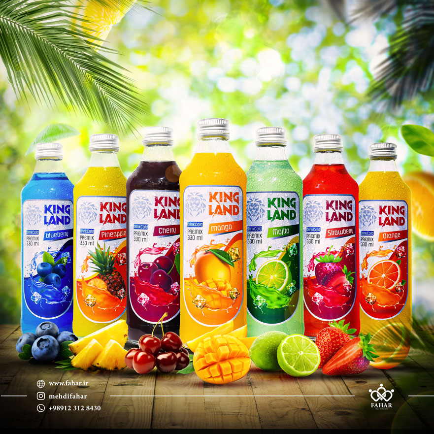 Kingland juice label design – FAHAR STUDIO